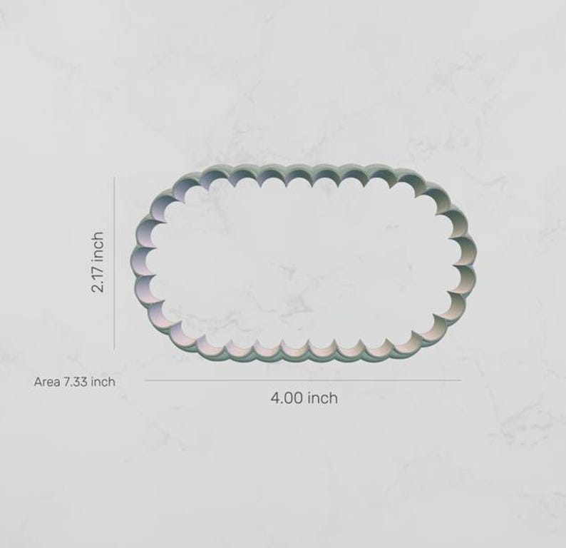 3D STL Laura Plaque Cookie Cutter - Scallop Oval Pill Digital STL File ...