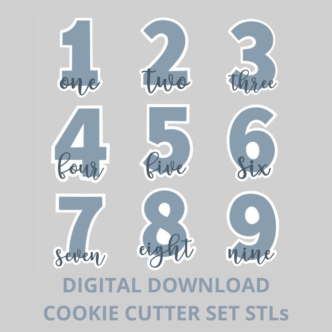 3D STL Birthday Cursive Number Cookie Cutter Set - Digital STL File for ...