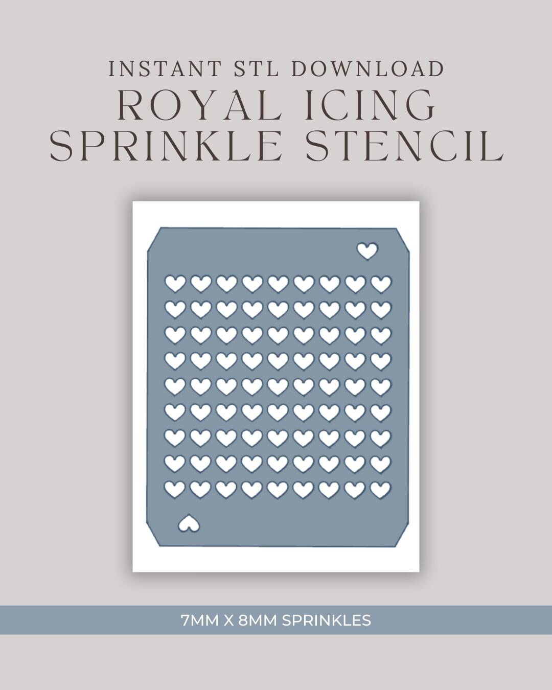 Heart Sprinkle Stencil - Digital Download STL File for 3D Printing - Etsy