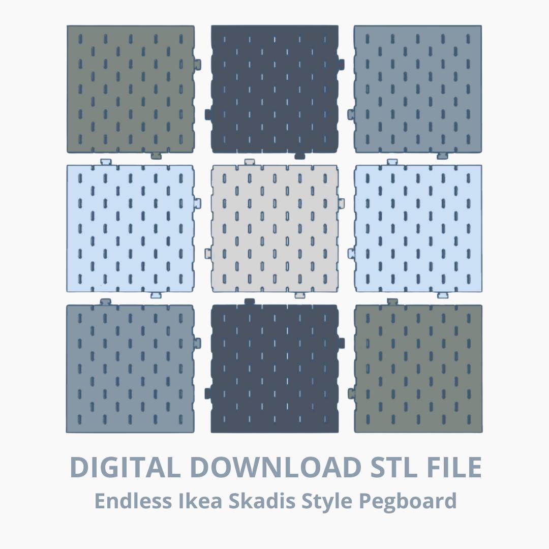 Endless Pegboard Ikea Skadis Style - Digital Download STL File for 3D ...