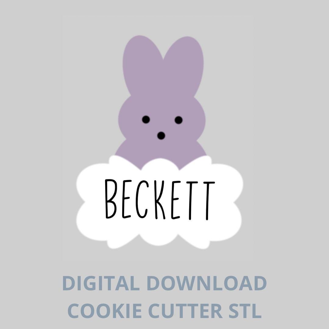 3D STL Easter Peeps Name Plaque Cookie Cutter - Digital STL File for 3D ...