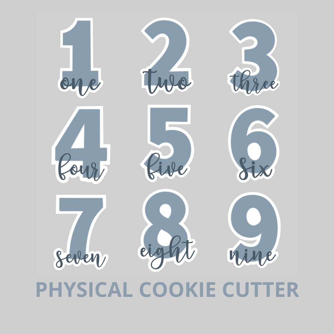 Birthday Cursive Number Cookie Cutters - Physical Product (numbers 1-9 ...