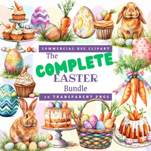 Easter Bunny Water Color, Cute Easter Character Clipart, Vibrant ...