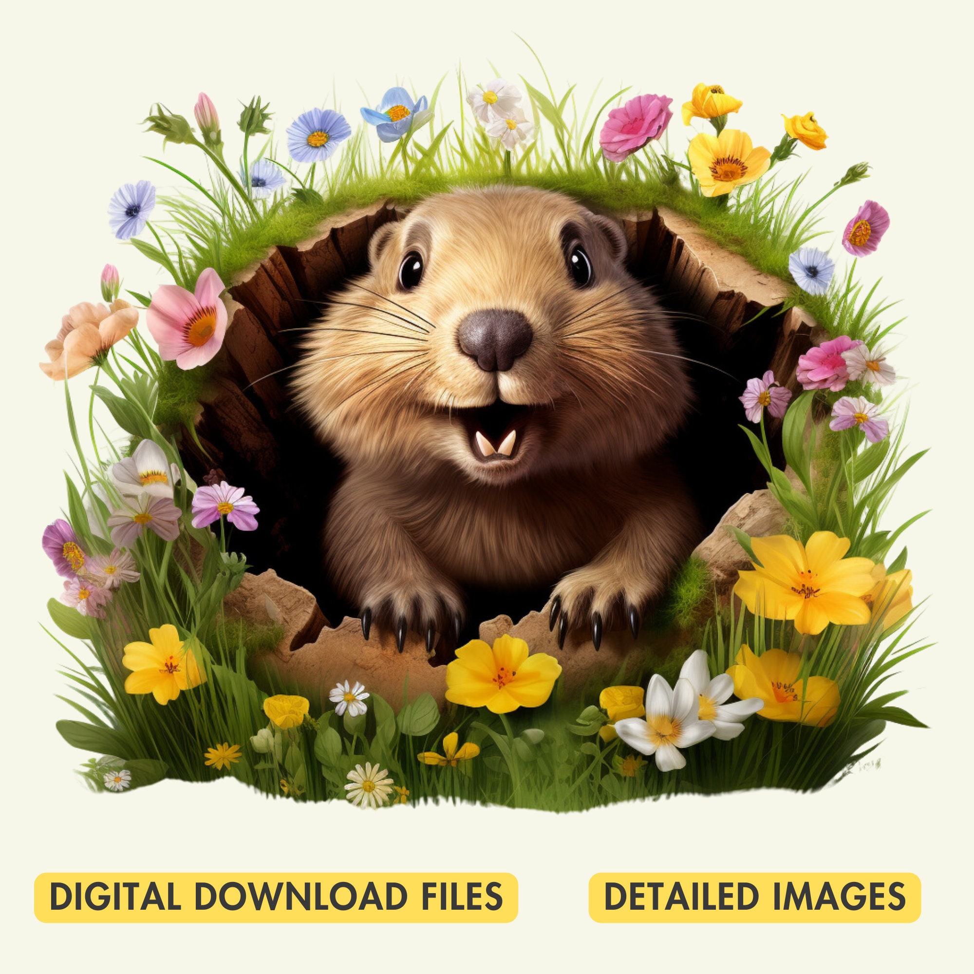 Groundhog Clipart Pack Canva Use Clipart Commercial Use Groundhogs Day ...