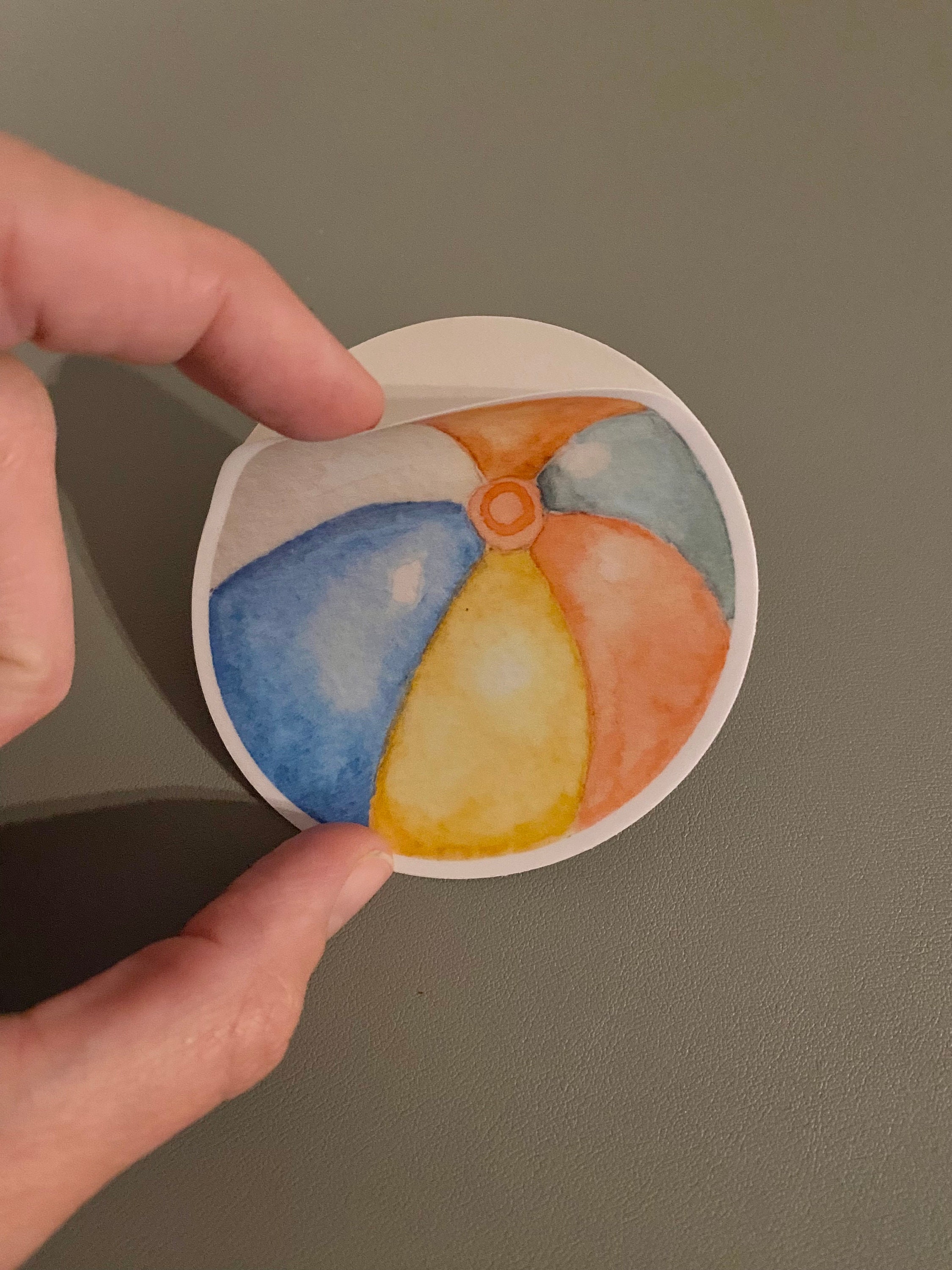 Beach Ball Sticker, Watercolor Summer Pool Party Favor, Splash Food ...