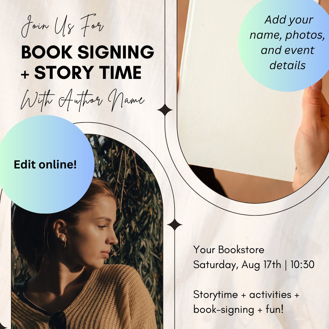 Book Signing Instagram Post Template: Author Event (digital Format) - Etsy