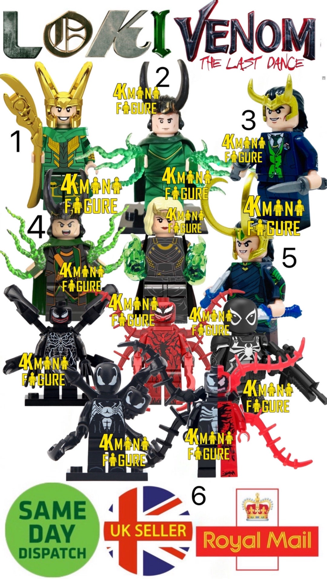Venom Minifigure Marvel Loki Series Custom Figure Deadpool Carnage ...