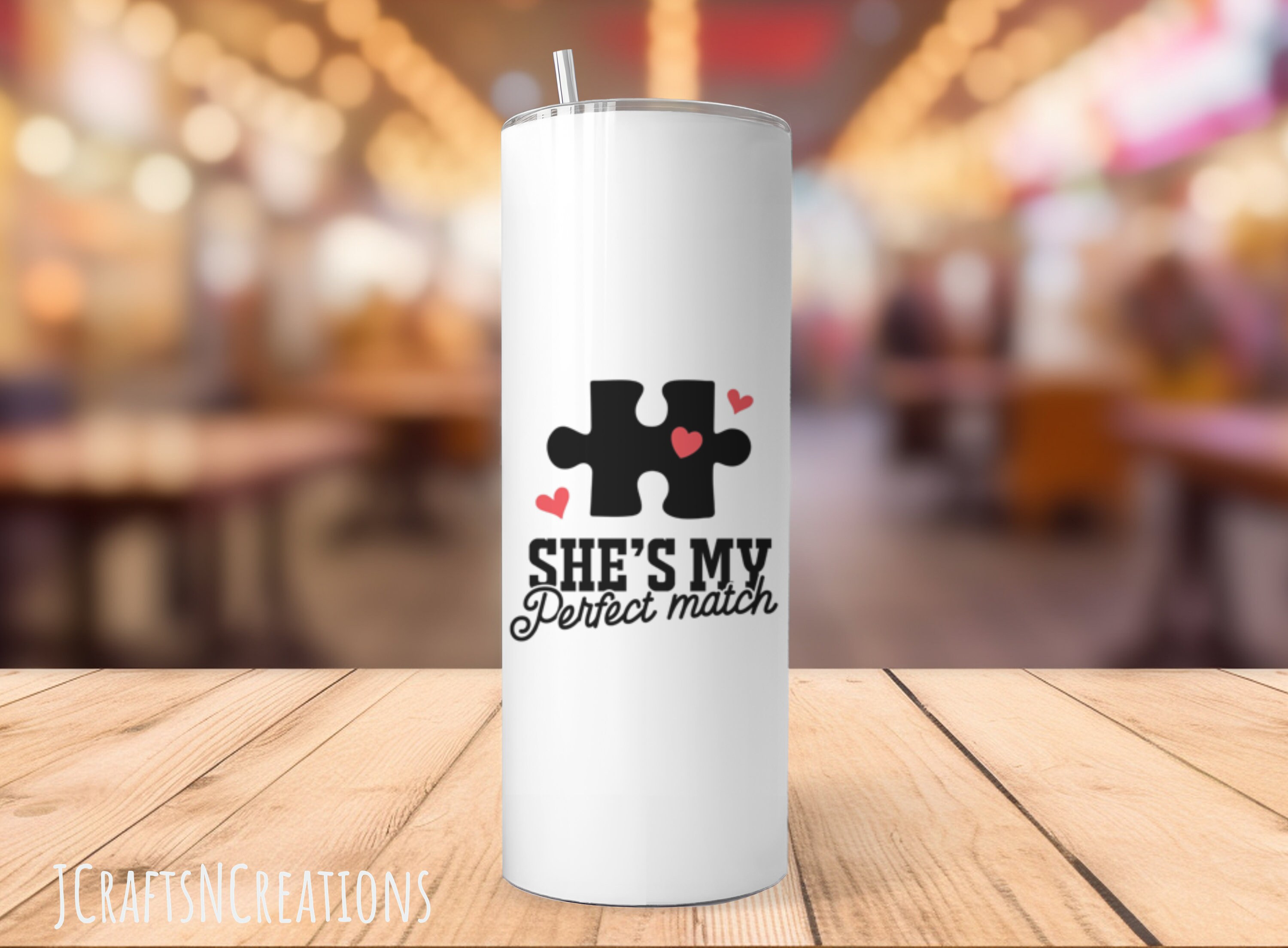 Couples, Set of 2, Skinny Tumbler 20oz With Reusable Straw and Lid - Etsy