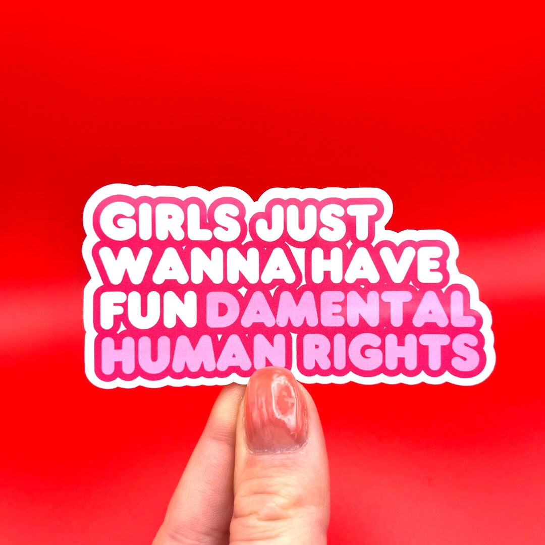 Girls Just Want To Have Fundamental Human Rights Vinyl Sticker Feminist