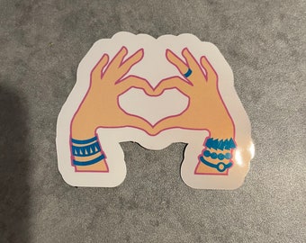 Skull & Bones Heart Sign Sticker Skeleton Heart Hands Sticker Water ...