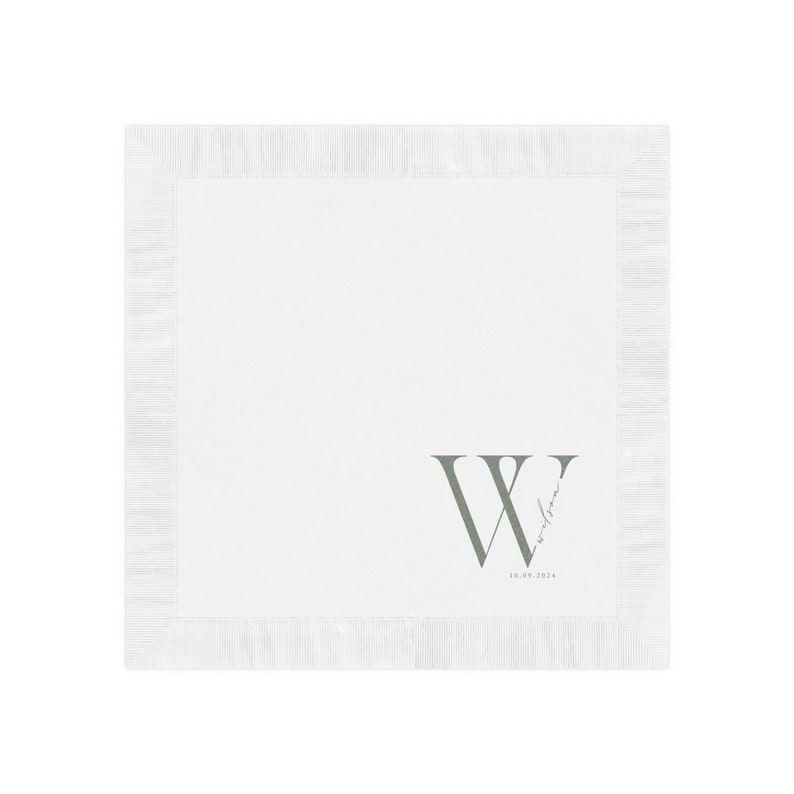 Set of 100 Custom Wedding Napkins Personalized Last Name Monogram Paper ...