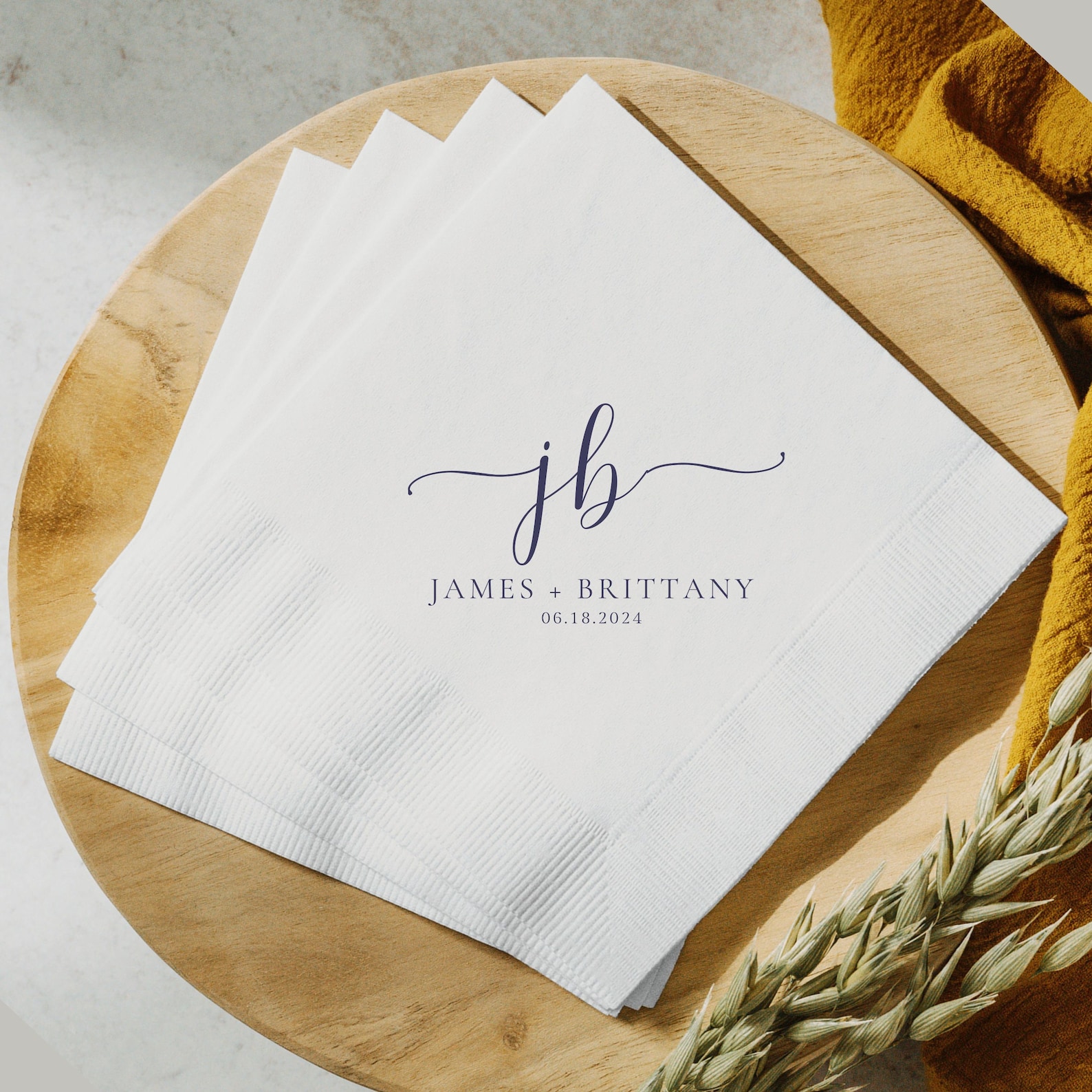 Personalized Wedding Napkins First Name Custom Table Linen Paper ...