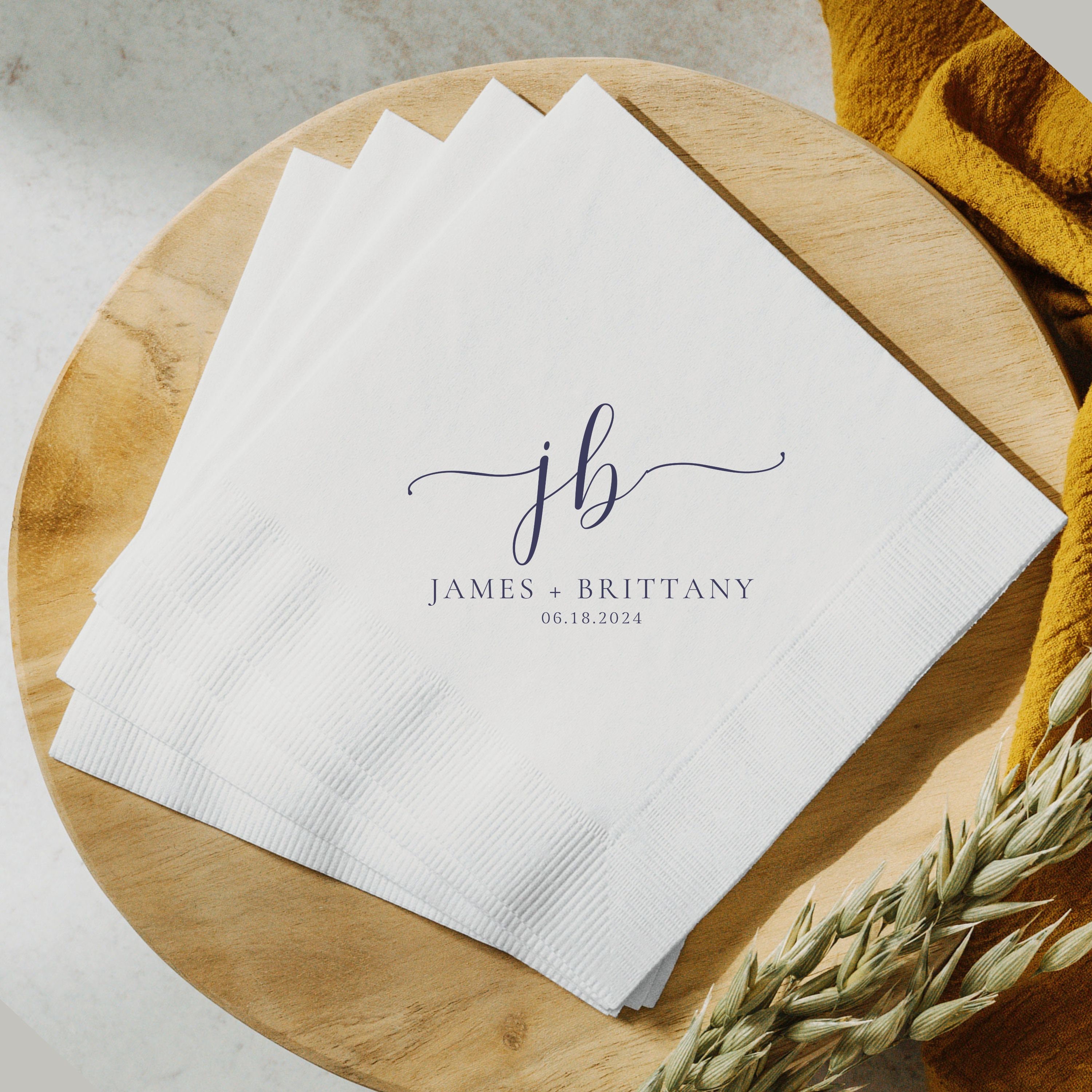 Personalized Wedding Napkins First Name Custom Table Linen Paper ...