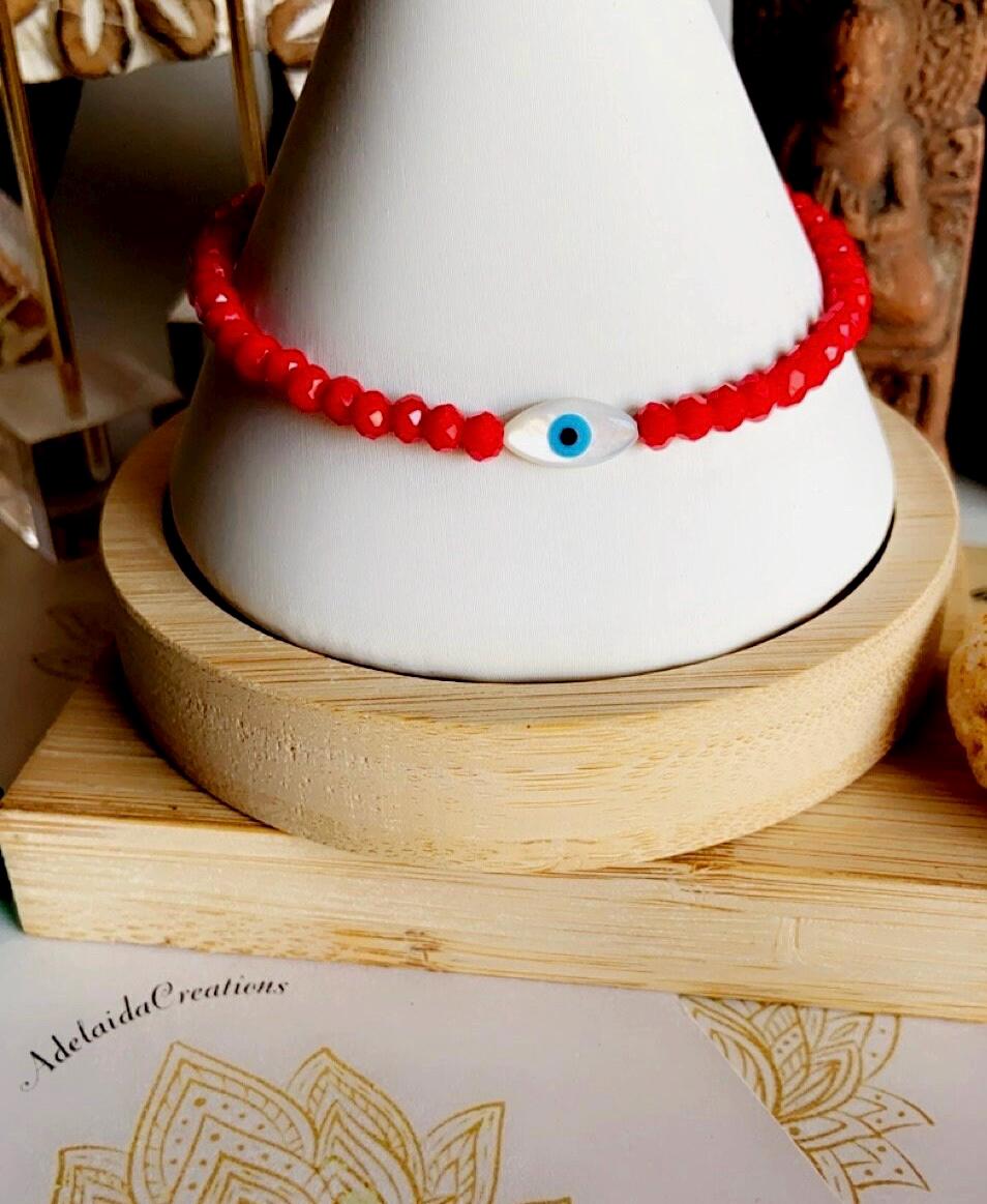 Mother of Pearl Shell Evil Eye Charm or Gold Charm Bar With Blue Glass ...