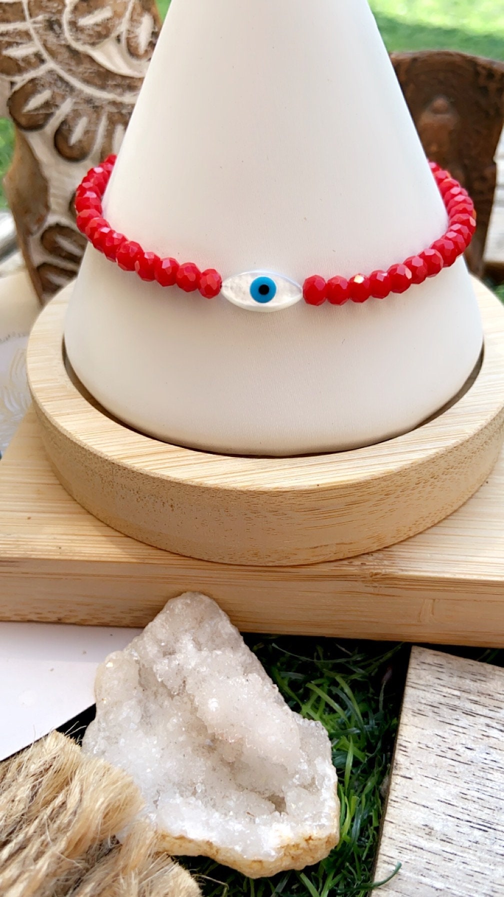 Mother of Pearl Shell Evil Eye Charm or Gold Charm Bar With Blue Glass ...