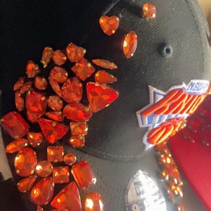 Customized Jeweled Scarlet Red Yankee Cap - Etsy