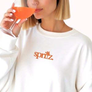 Embroidered Aperol Spritz Sweatshirt - Cozy Drink Lover's Gift ...