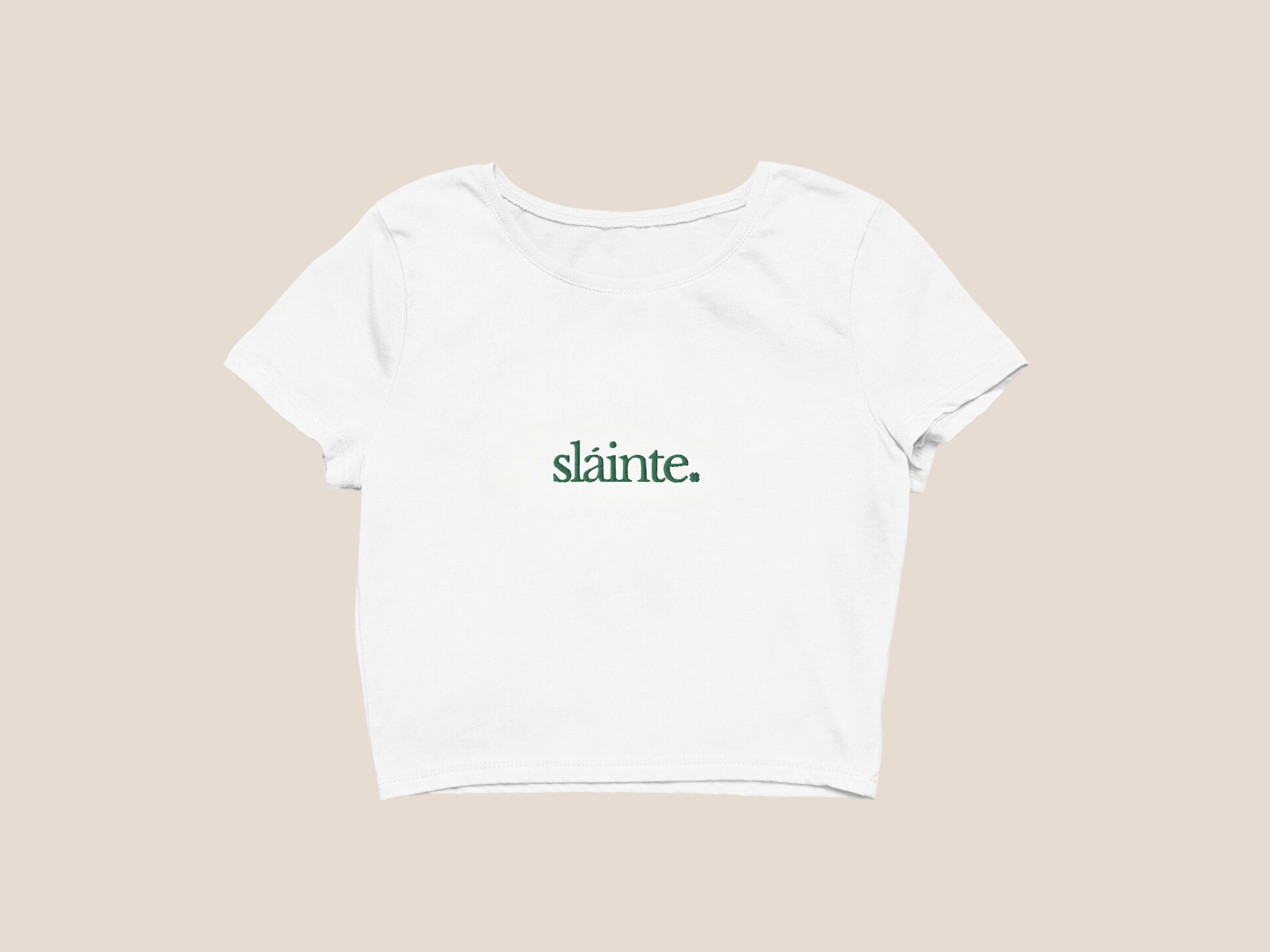 Minimalist Slainte Embroidered Crop Top Tee St Patrick's Day Irish ...