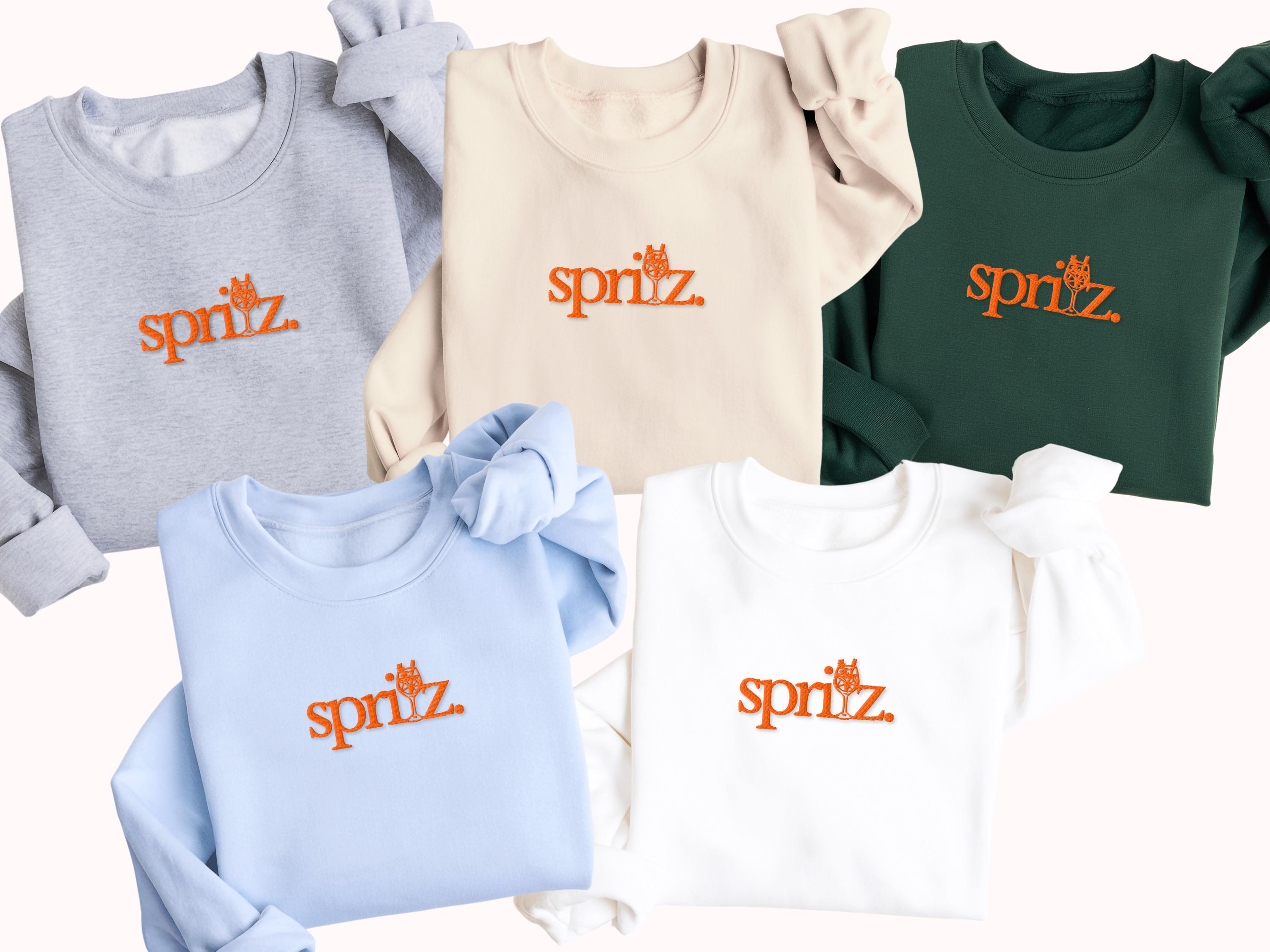 Embroidered Aperol Spritz Sweatshirt - Cozy Drink Lover's Gift ...