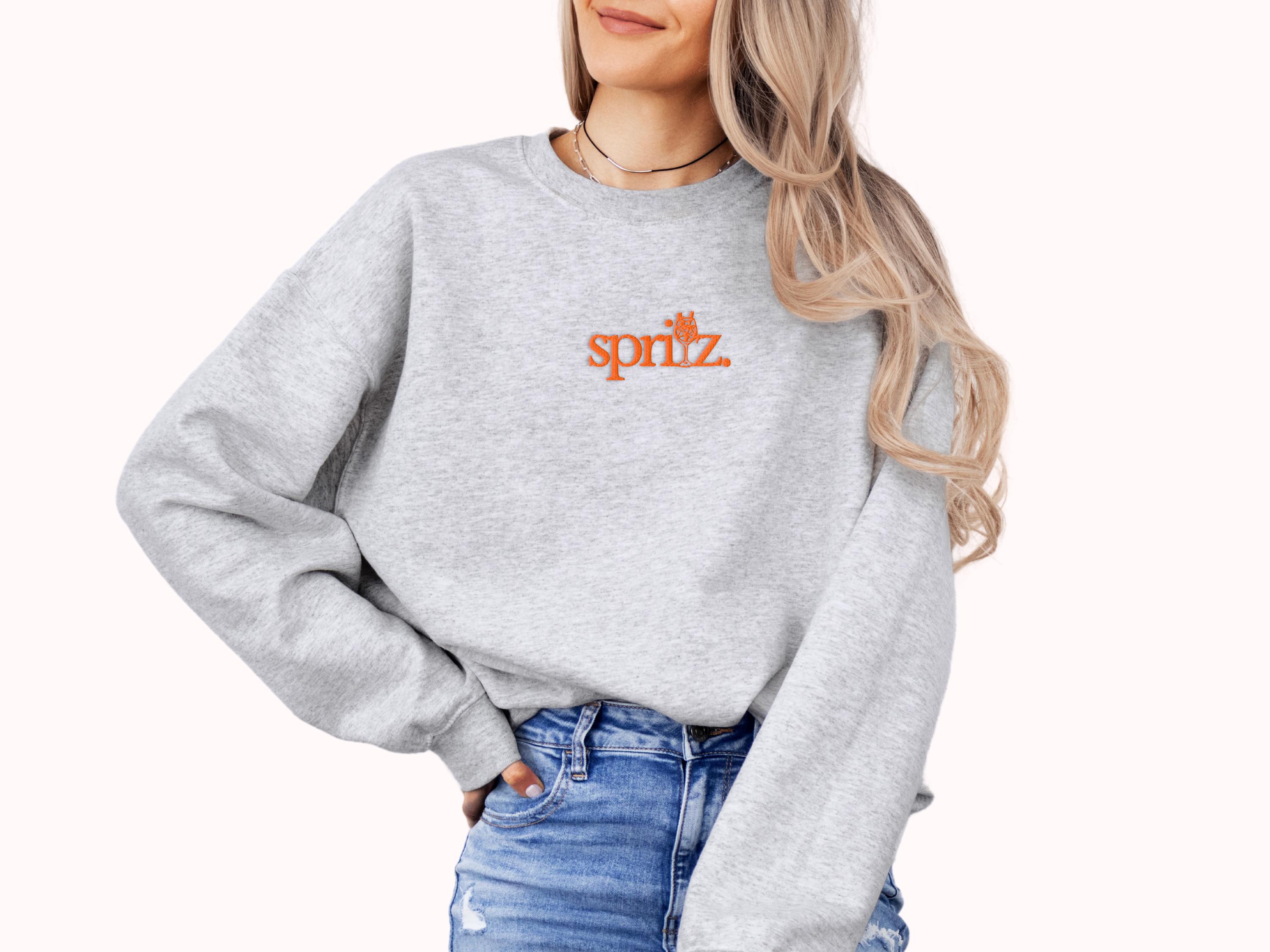 Embroidered Aperol Spritz Sweatshirt - Cozy Drink Lover's Gift ...