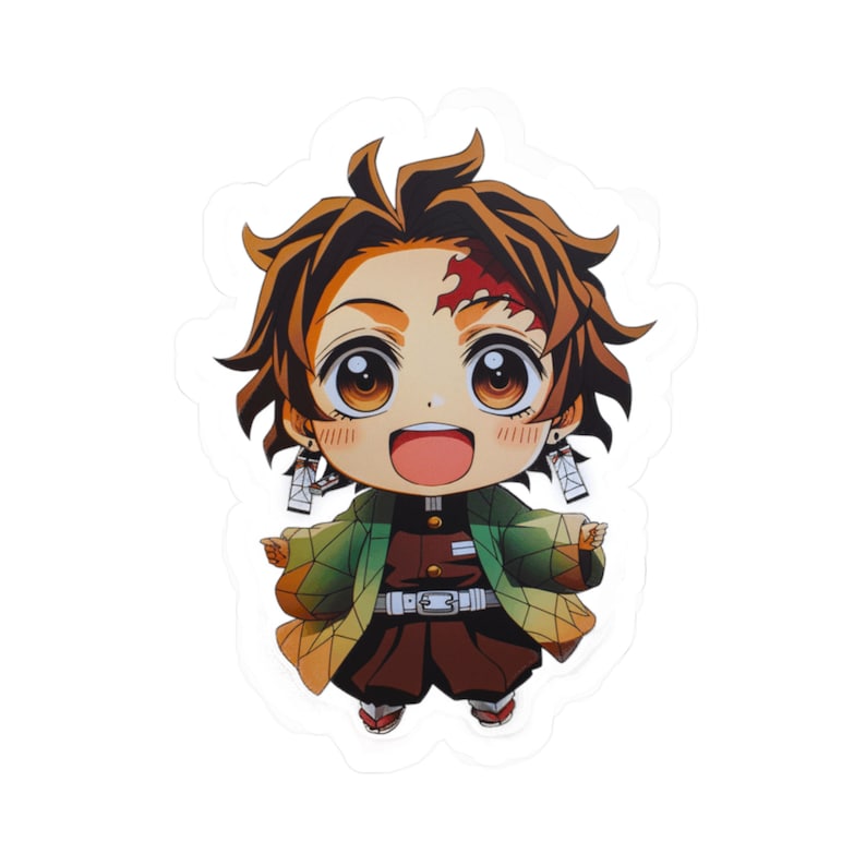 Cute Anime Sticker Gift Demon Slayer Tanjiro Chibi Decal for Kids Gift ...
