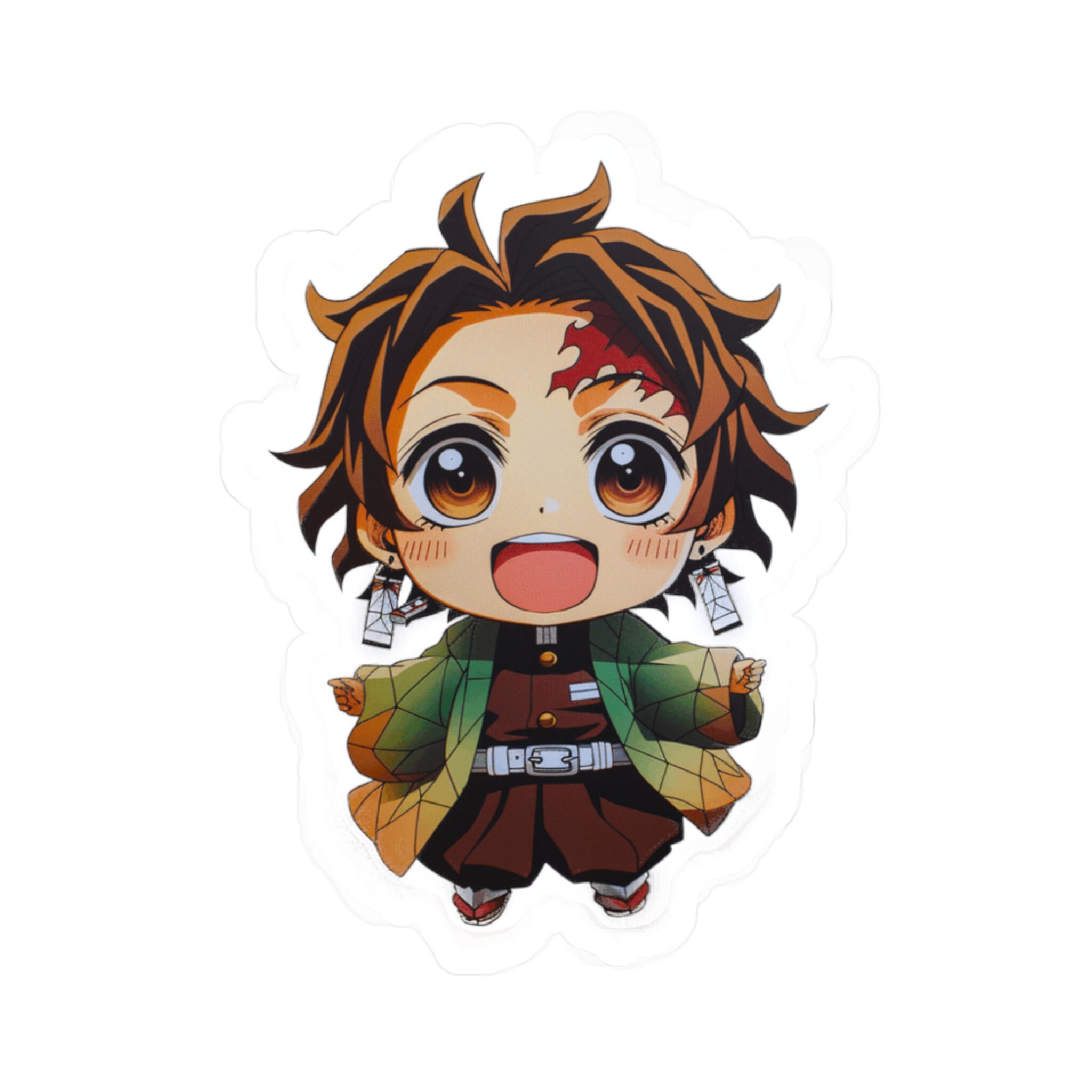 Cute Anime Sticker Gift Demon Slayer Tanjiro Chibi Decal for Kids Gift ...