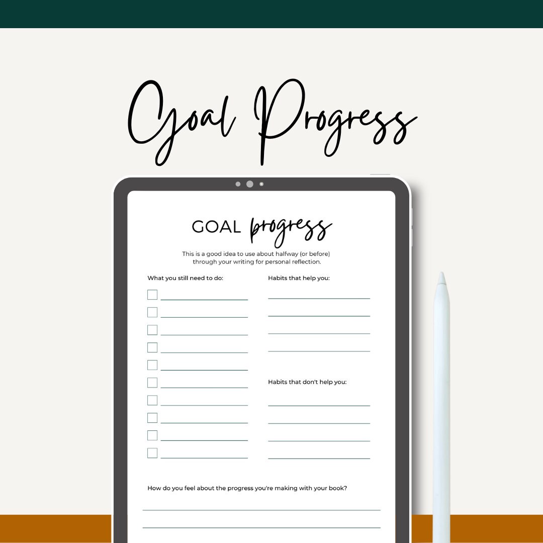 Goal Progress Worksheet - Etsy