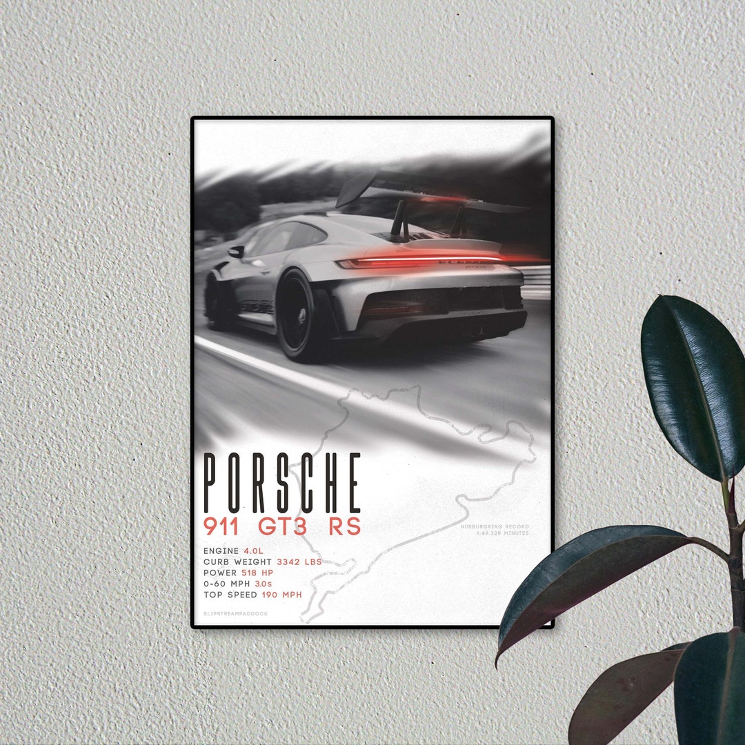 Porsche GT3 RS Car Poster - Print GT3 RS Poster - Porsche Poster Modern ...