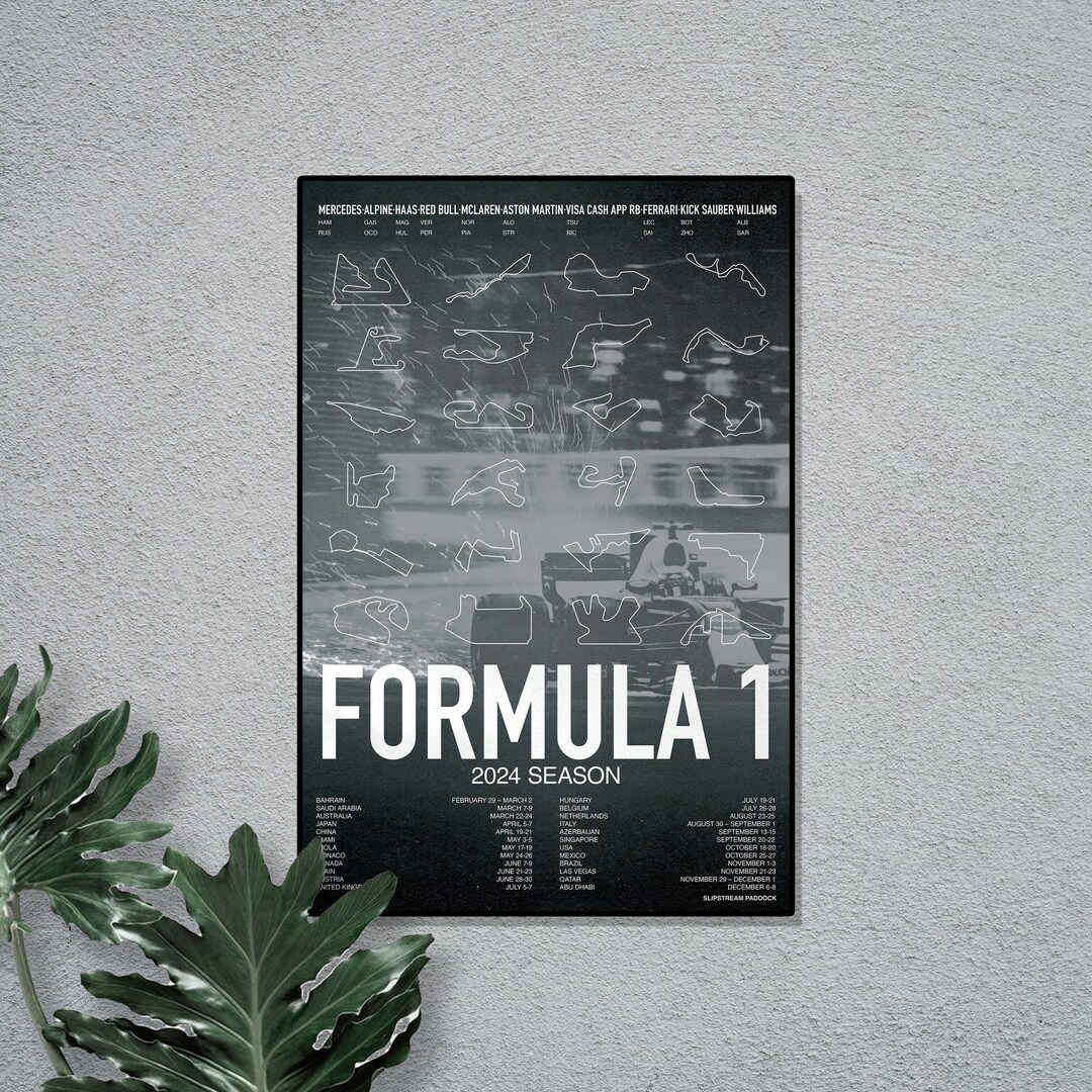 Formula 1 Poster - Track Poster Tour Style Dark - Formula 1 Track ...