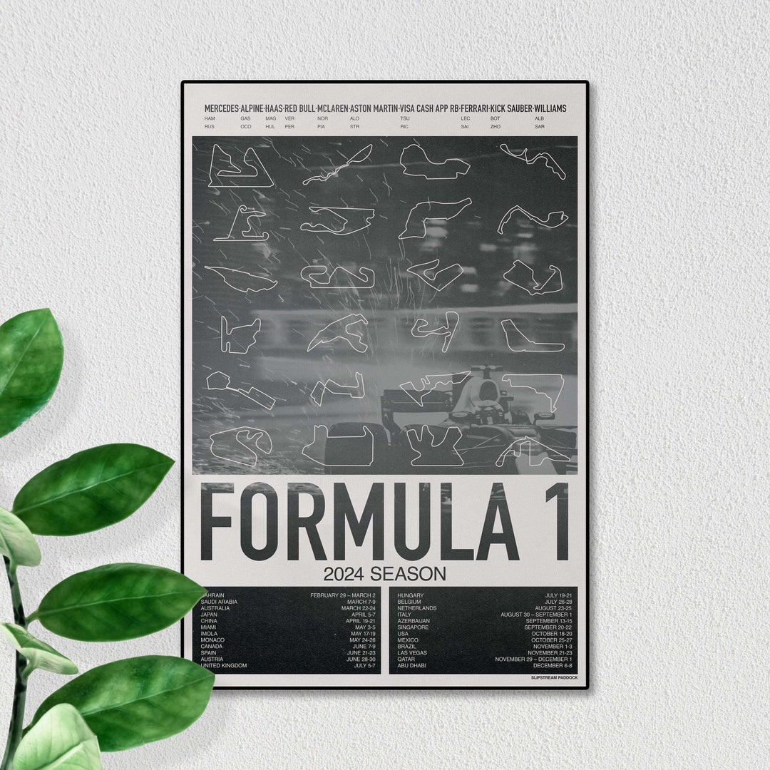 Formula 1 Poster Track Poster Tour Style Formula 1 Track Poster Digital ...