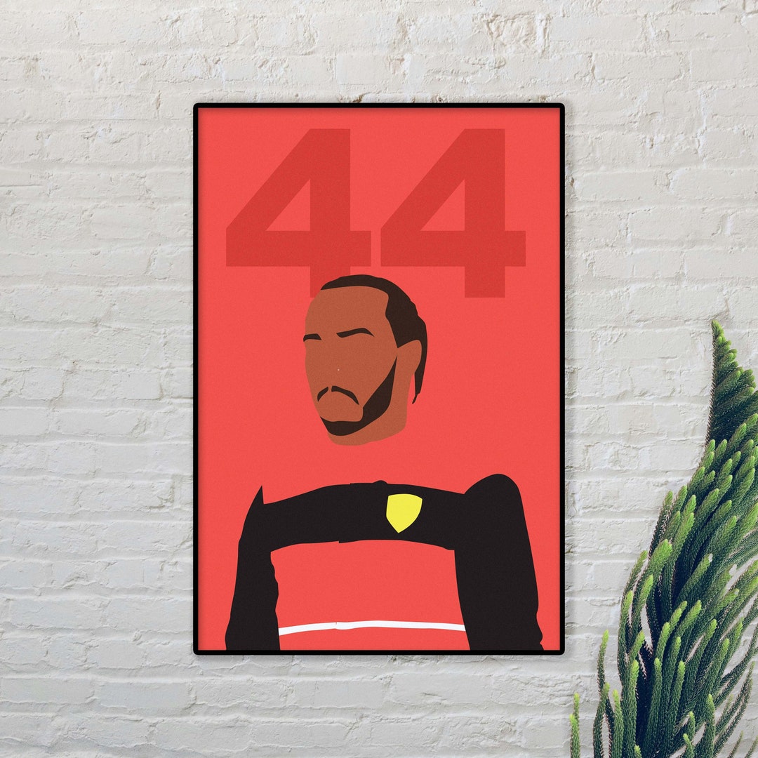 Lewis Hamilton Ferrari Poster - Digital Poster Formula One Poster - F1 ...