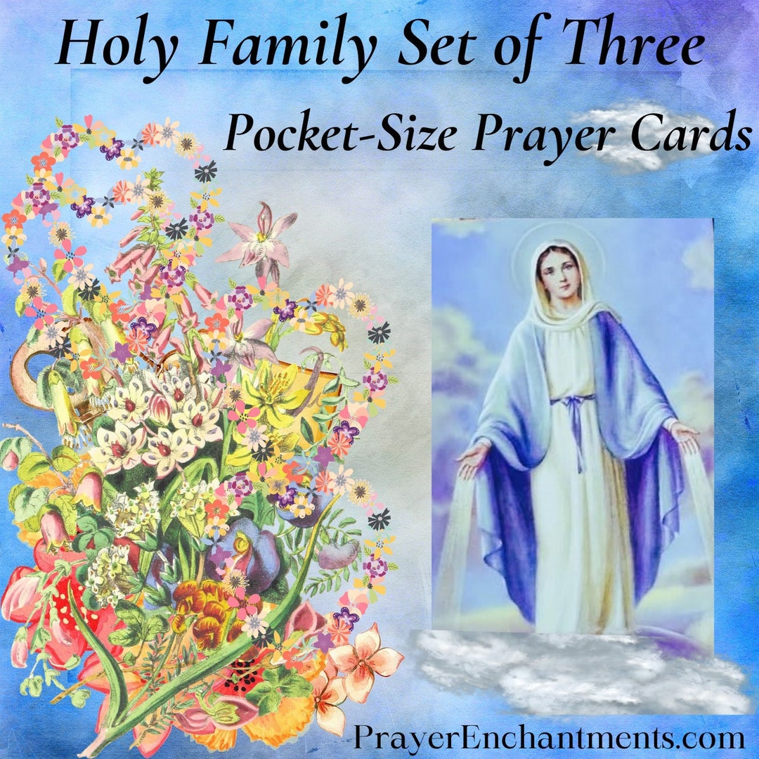 Set of 3 Holy Family Prayer Cards, Pocket Prayers, High-quality ...