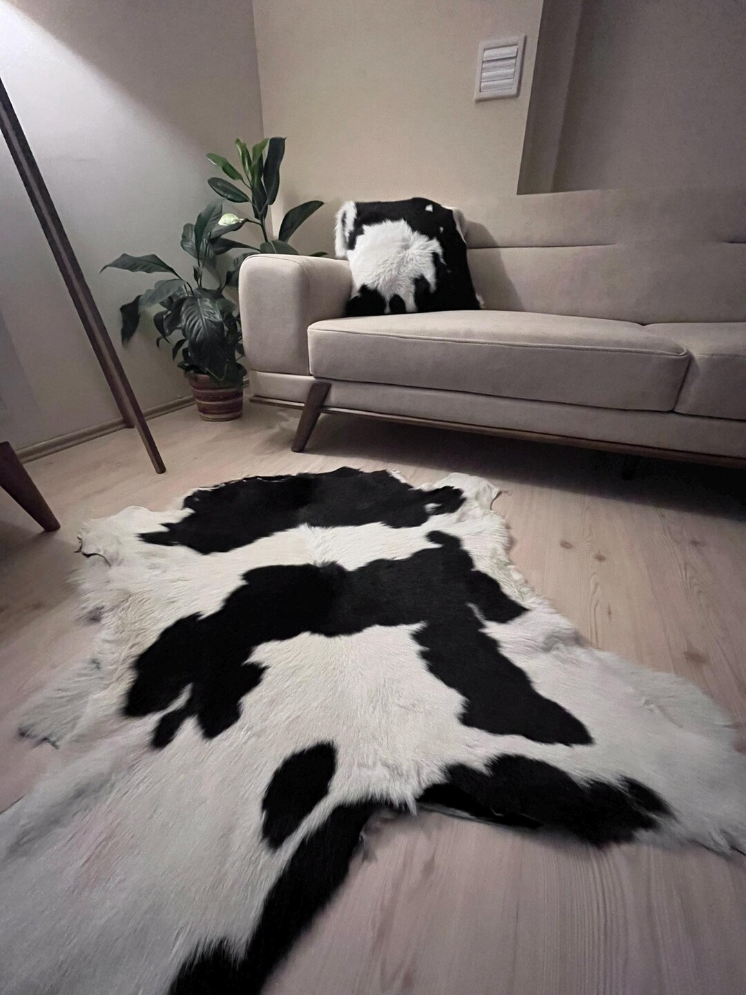 Set of 3 Natural Calf Hide Area Rug, Genuine Cowhide Area Rug, Calf ...