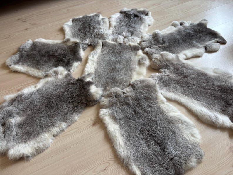100% Natural Rabbit Fur Pelt – 45x30 Cm (17.7"x11.8") – Soft, Genuine ...