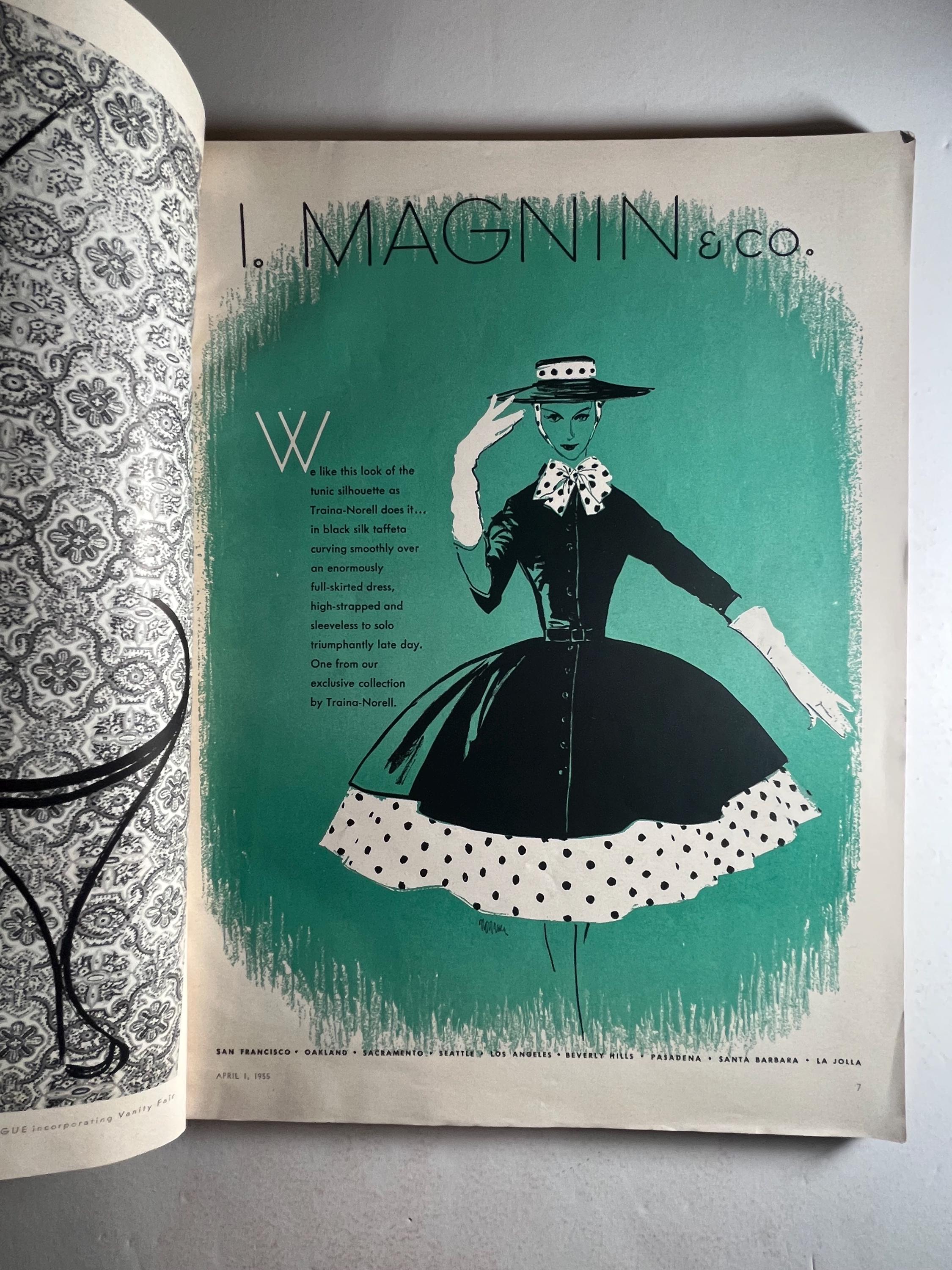 Vintage Vogue Magazine April 1955 - Timeless 1950s Fashion & Mid ...