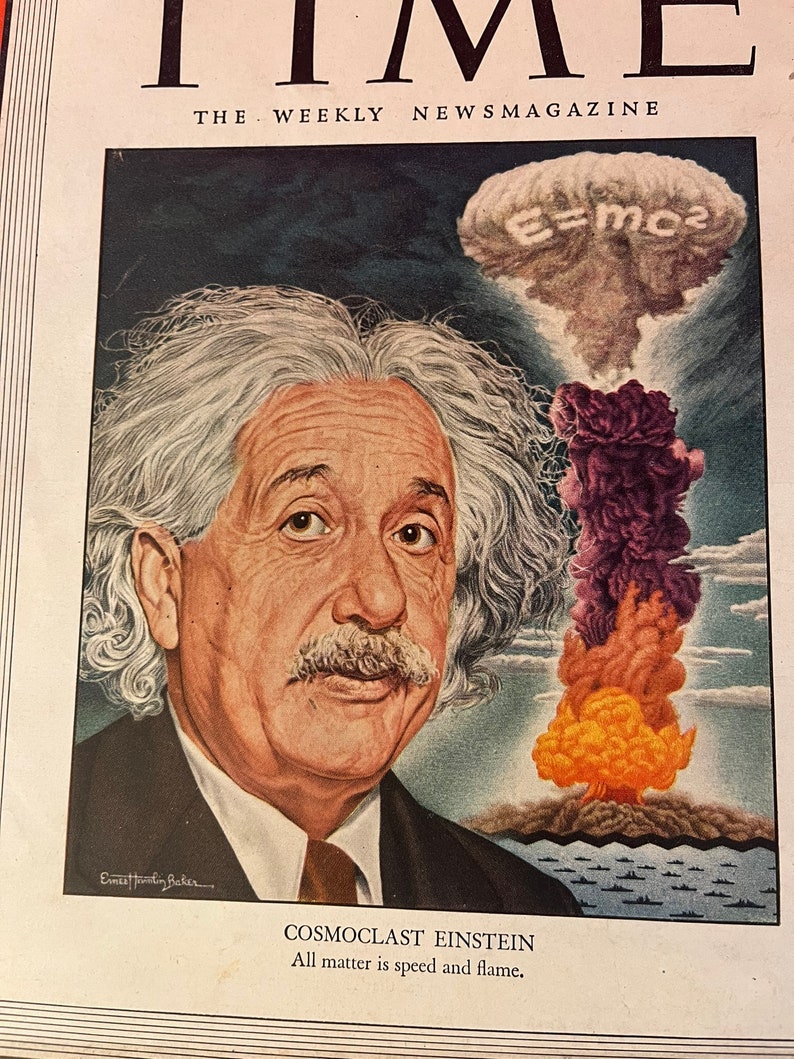 1946 TIME Magazine Cover Featuring Albert Einstein Vintage Collectible ...