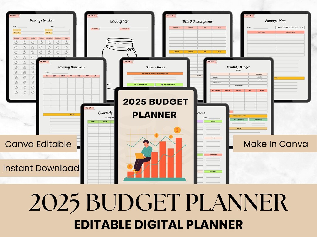 2025 Budget Planner | Expense Tracker & Financial Organizer | Savings ...