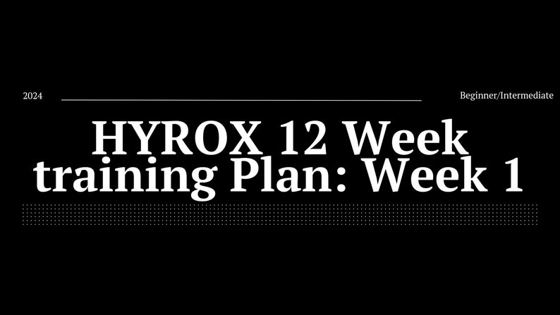 Hyrox 12 Week Training Plan: Fitness and Endurance Training Plan. - Etsy