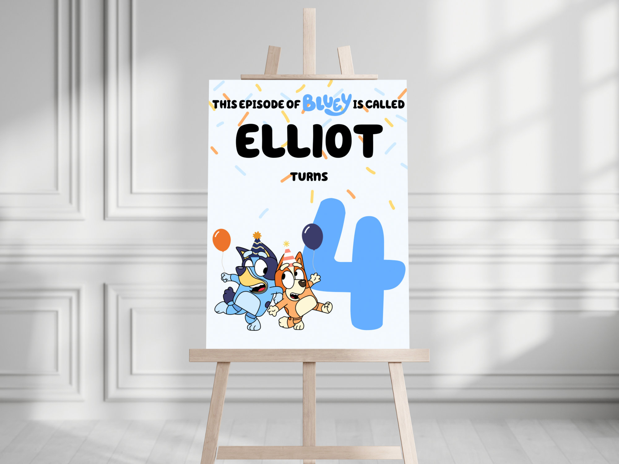 Blue Bluey Birthday Sign Birthday Welcome Sign Personalized Sign Bluey ...