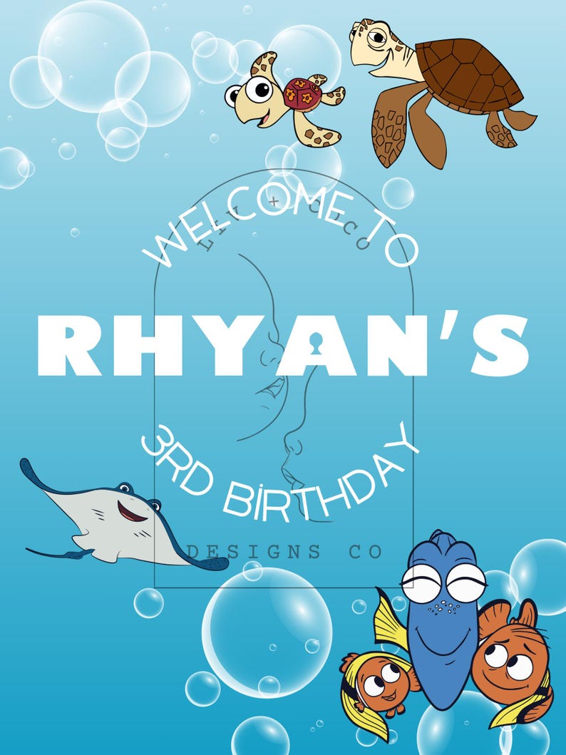 Nemo Birthday Sign - Birthday Welcome Sign - Personalized Sign ...