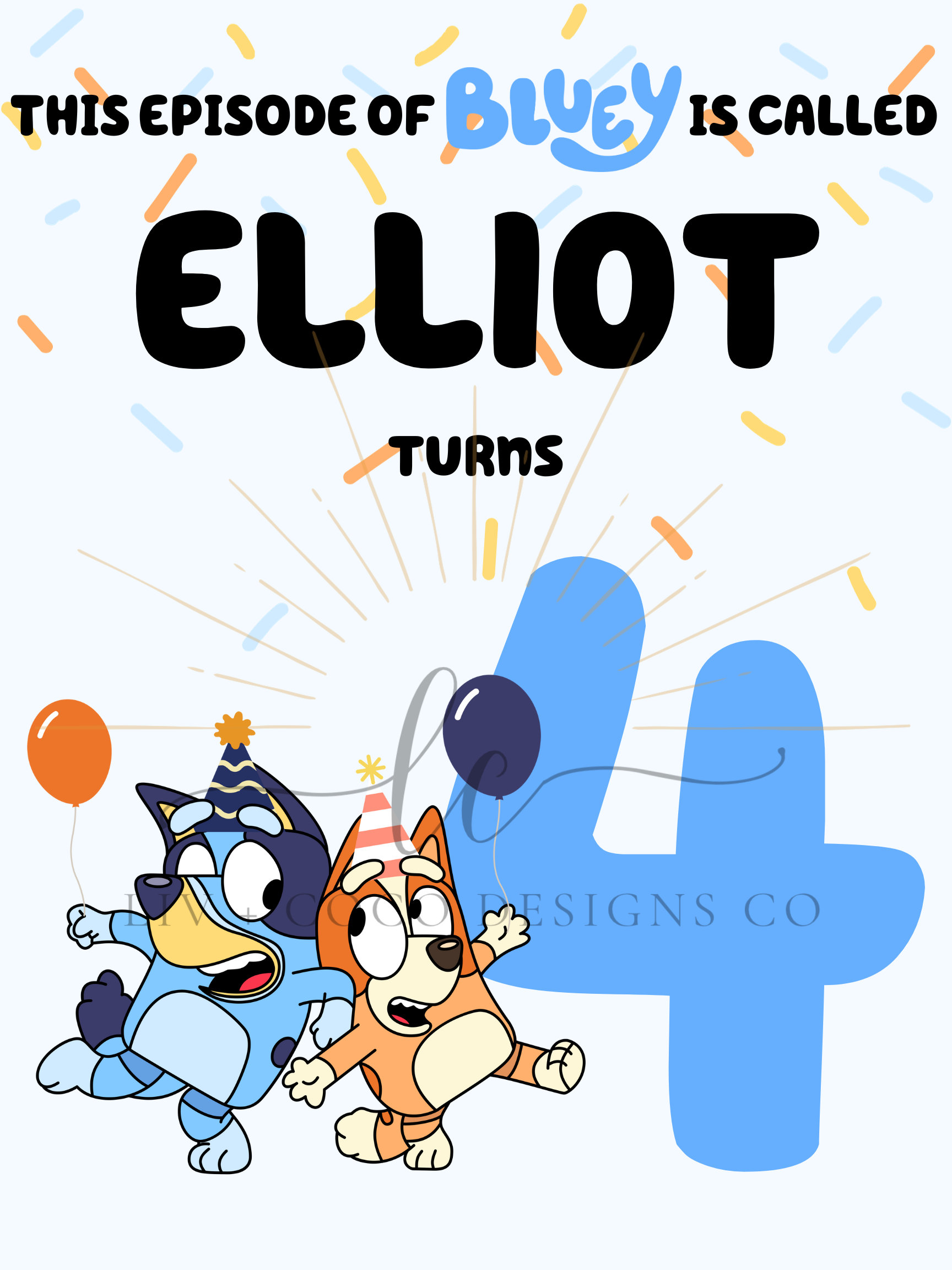 Blue Bluey Birthday Sign Birthday Welcome Sign Personalized Sign Bluey ...