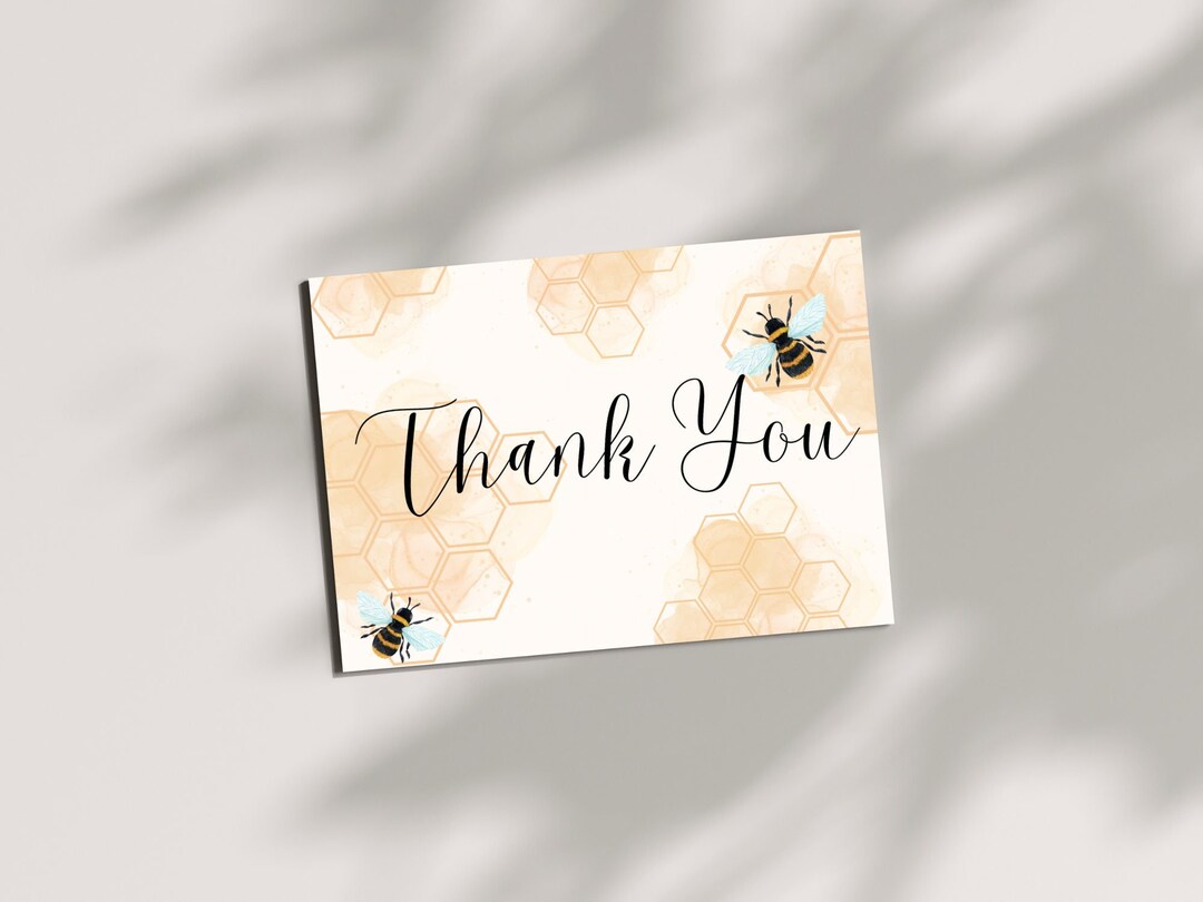 Bee Thank You Card - Sweet as Can Bee- Thank You Note - Baby Shower ...