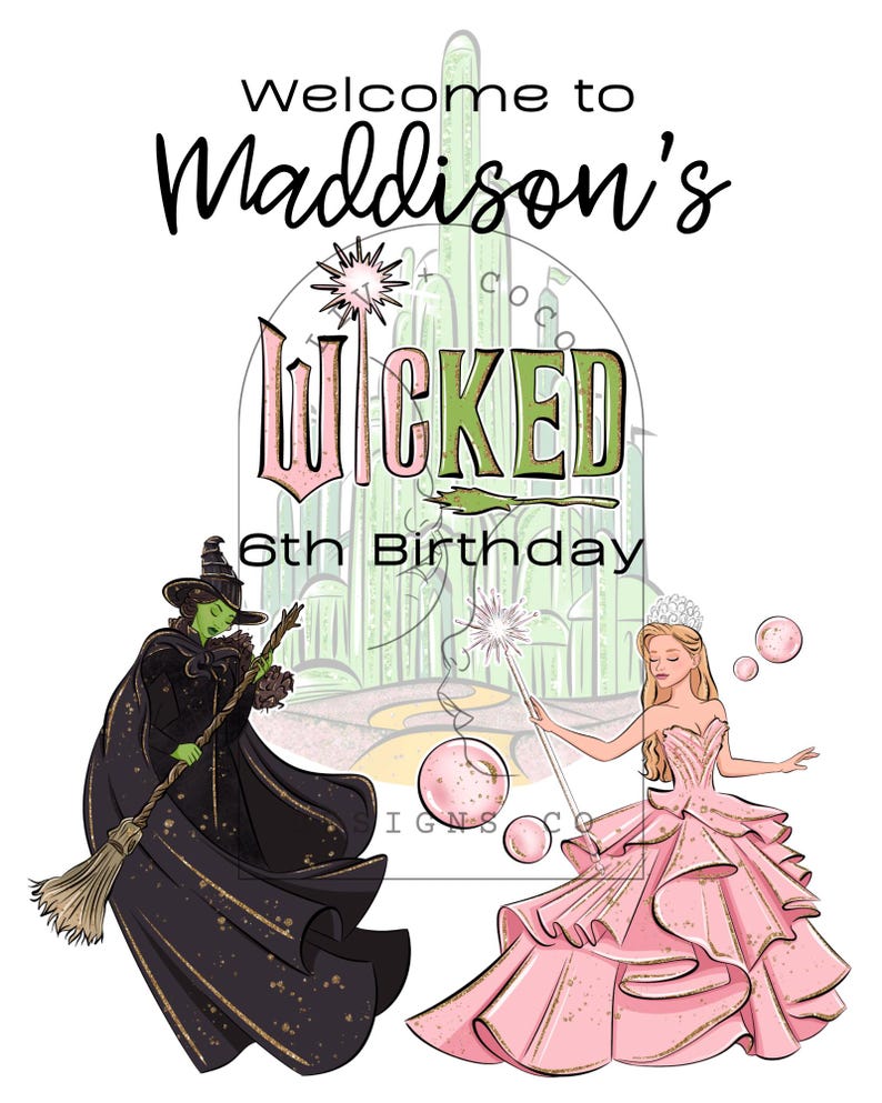 Wicked Birthday Sign - Birthday Welcome Sign - Personalized Sign ...