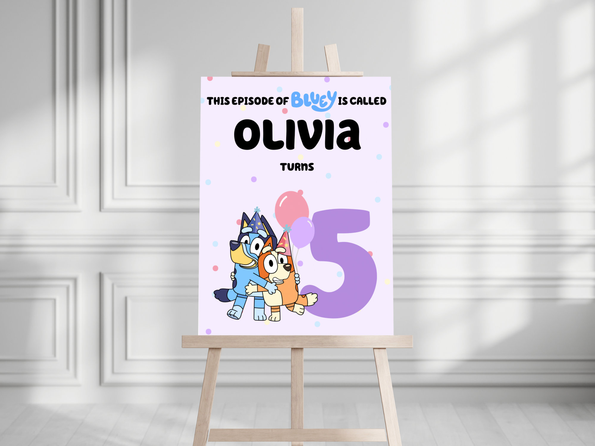 Purple Bluey Birthday Sign - Birthday Welcome Sign - Personalized Sign ...