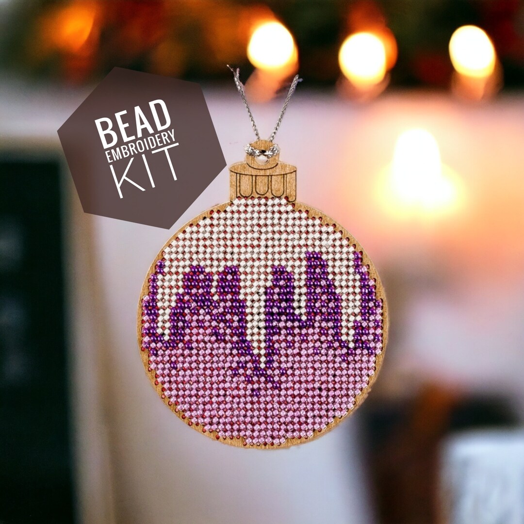 Seed Bead Embroidery Kit: DIY Christmas Tree Ornament, Beginner Level ...