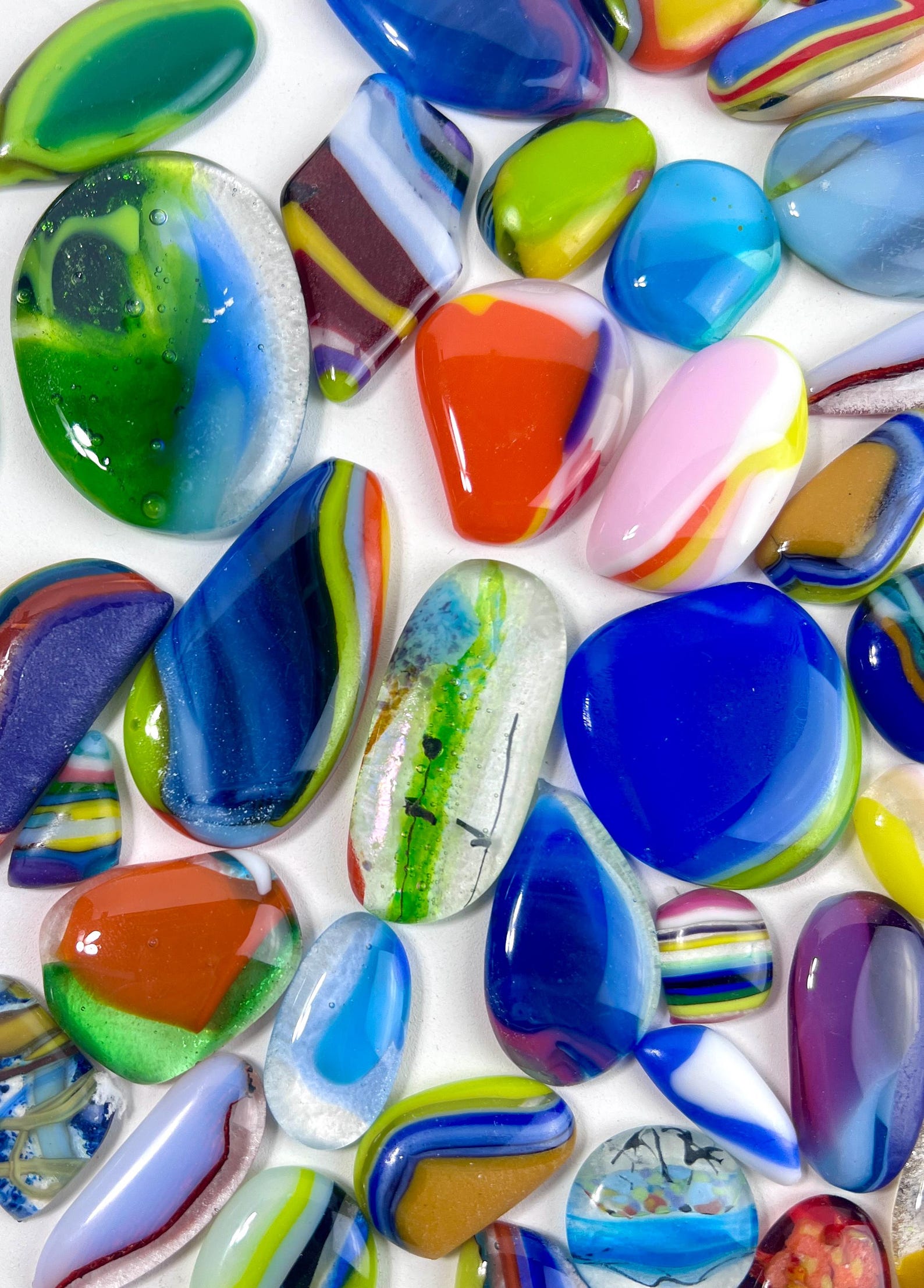 Multi-colored Fused Glass Pebbles - Etsy