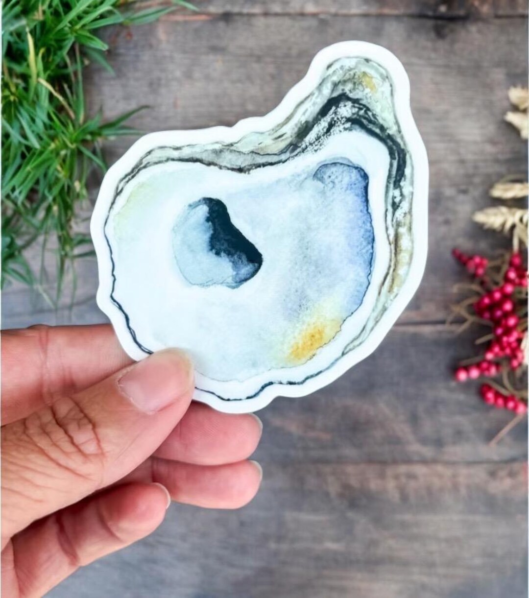 Original Watercolor Oyster Sticker - Etsy