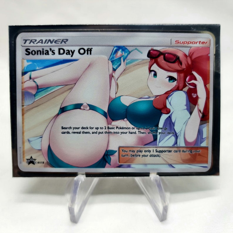 Goddess Story Style Metal Cards Featuring Waifu Inspired Monster Trainer Sonia Sexy Trading Card