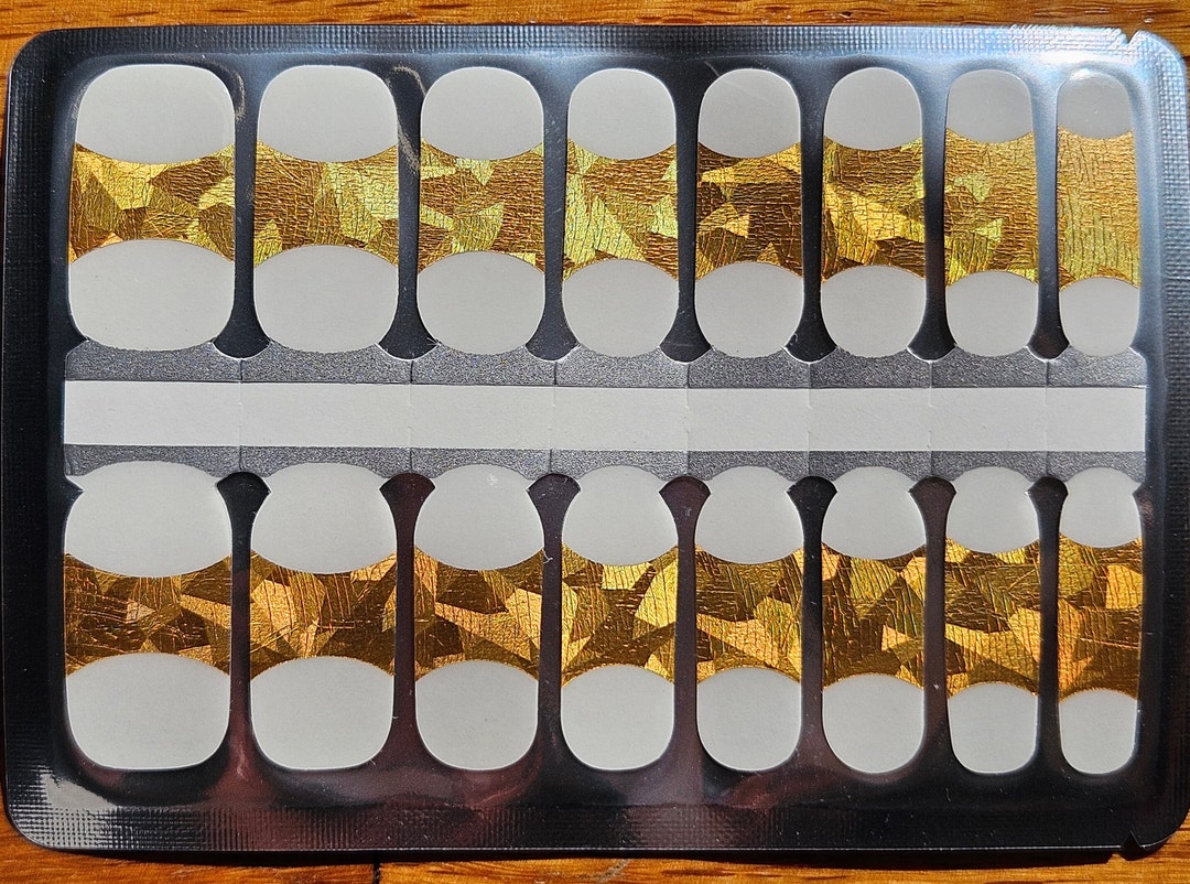 Holographic Transparent Gold Tips Overlay Nail Wraps | French Tips Nail ...