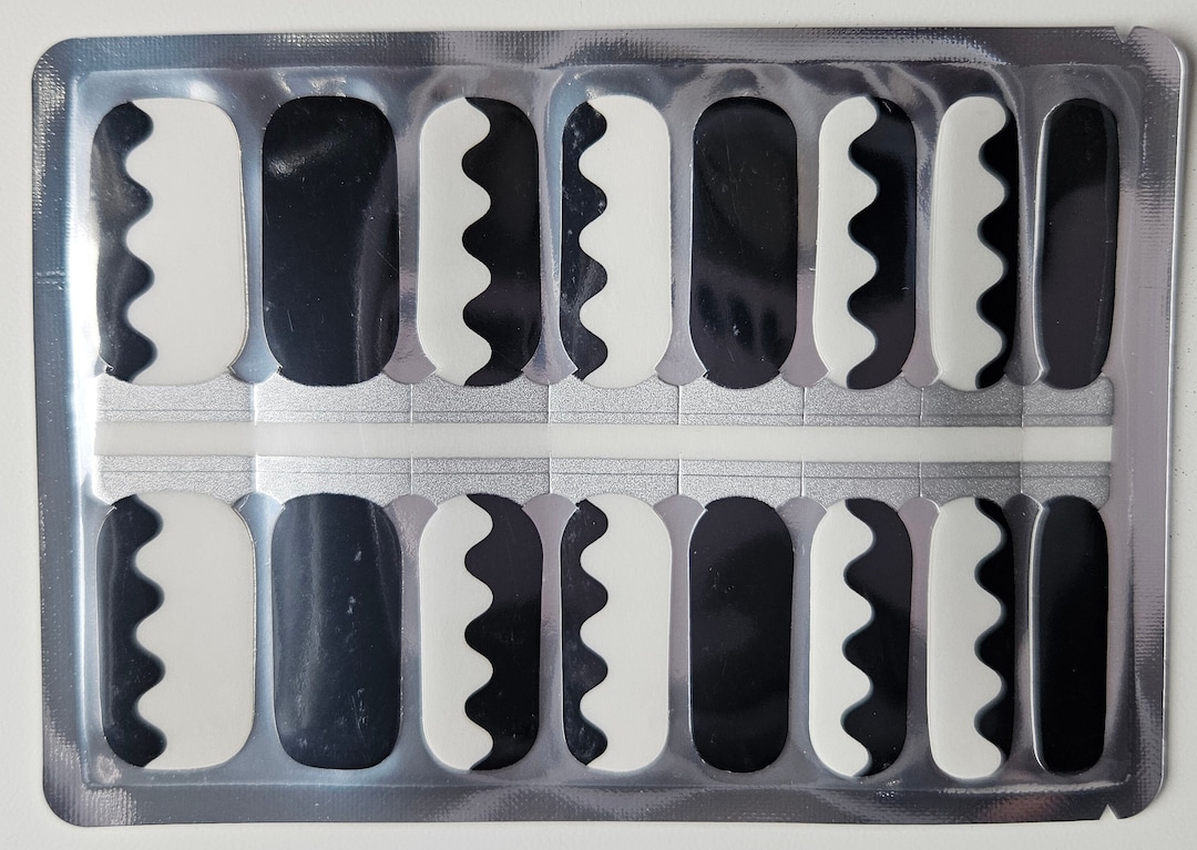 Black and White Abstract Overlay Nail Wraps | Transparent Nail Stickers ...
